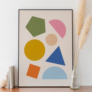 Kids Geometry Colorful Poster Abstract - Etsy