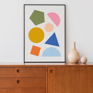 Kids Geometry Colorful Poster Abstract - Etsy