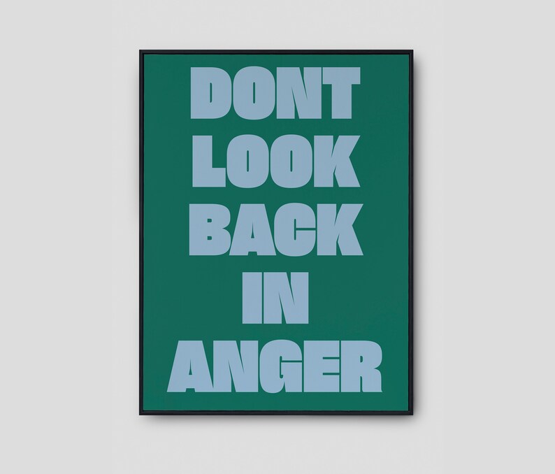Don't Look Back in Anger Poster Lyrics Oasis - Etsy