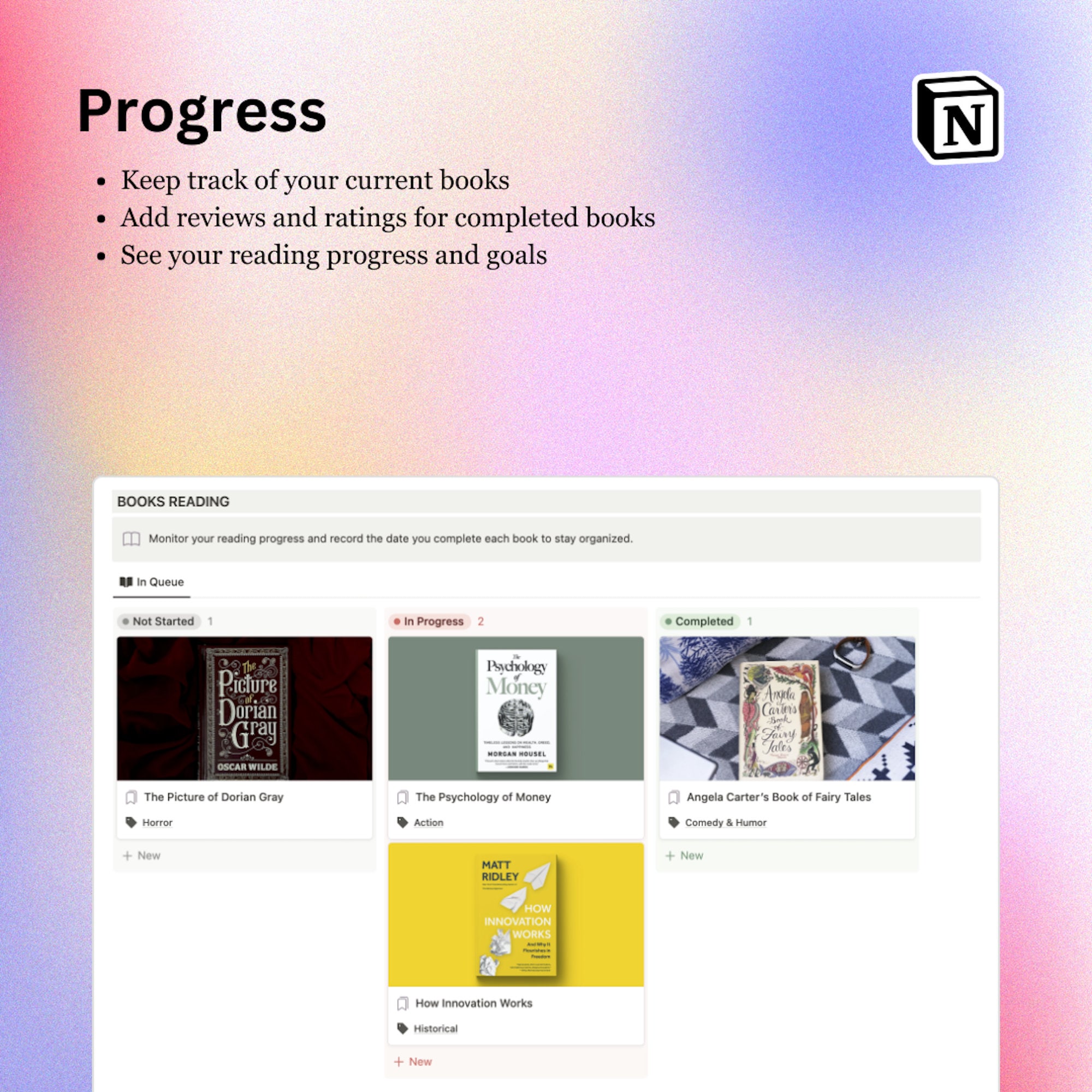 Notion Book Tracker Notion Book Tracker Digital Reading Journal Reading ...