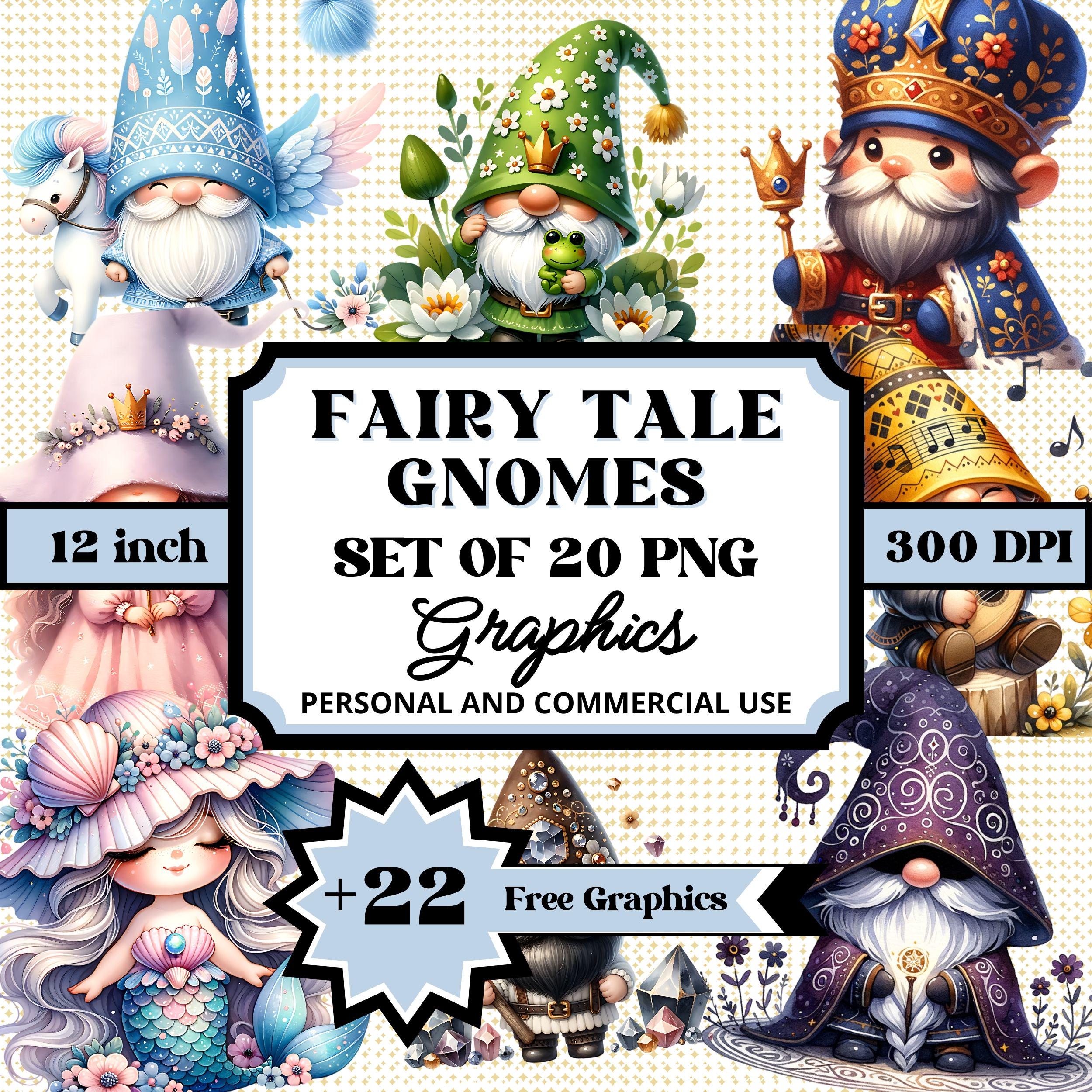 Fantasy Gnome Clipart Bundle: 20 PNG Medieval Fairy Tale Characters for ...