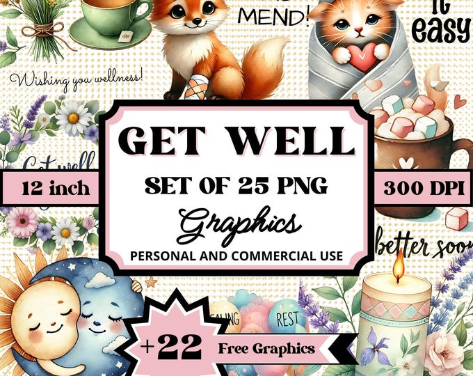 Heartfelt Get Well Soon Cards: Printable Floral Design (digital Cards ...