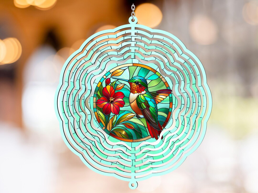 Hummingbird Wind Spinner Sublimation Design: DIY Garden Decor (digital ...