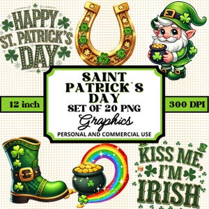 St Patricks Day PNG Bundle, Set of 20 Happy Saint Patrick's Day Clip ...