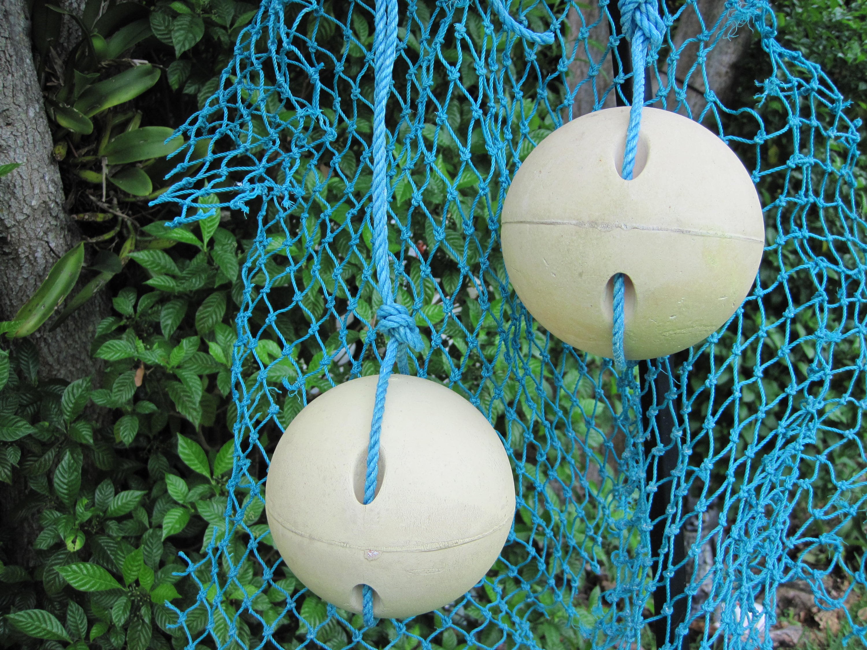 2 Fishing Net Floats Buoys With Fishing Net Nautical Coastal Decor - Etsy