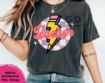 Retro Teacher Png Back to School Png, Retro School Png, Back to School ...