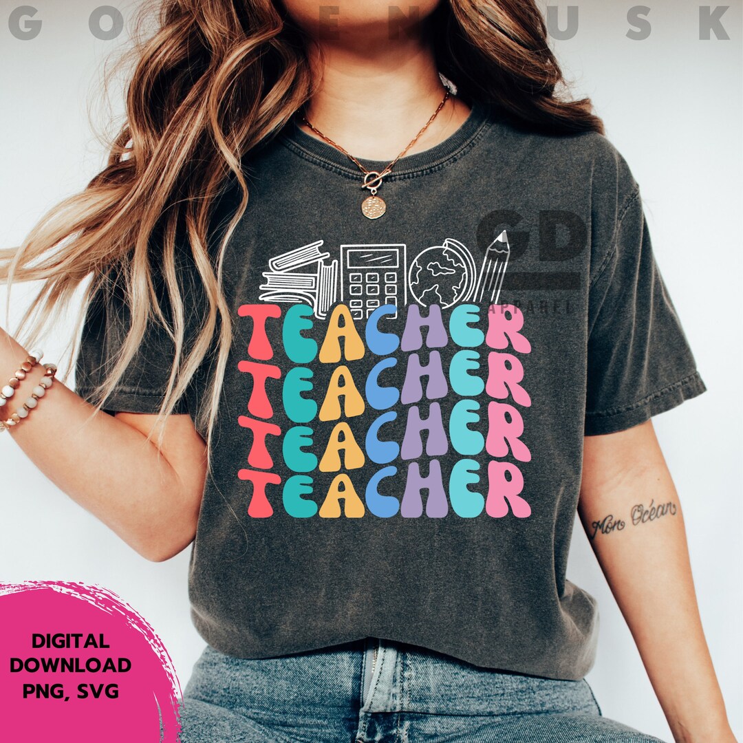 Retro Teacher Png Back to School Png, Retro School Png, Back to School ...