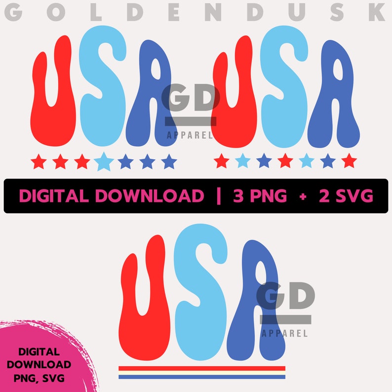 Retro USA Png Retro Png Bundle USA Png USA Svg Retro - Etsy