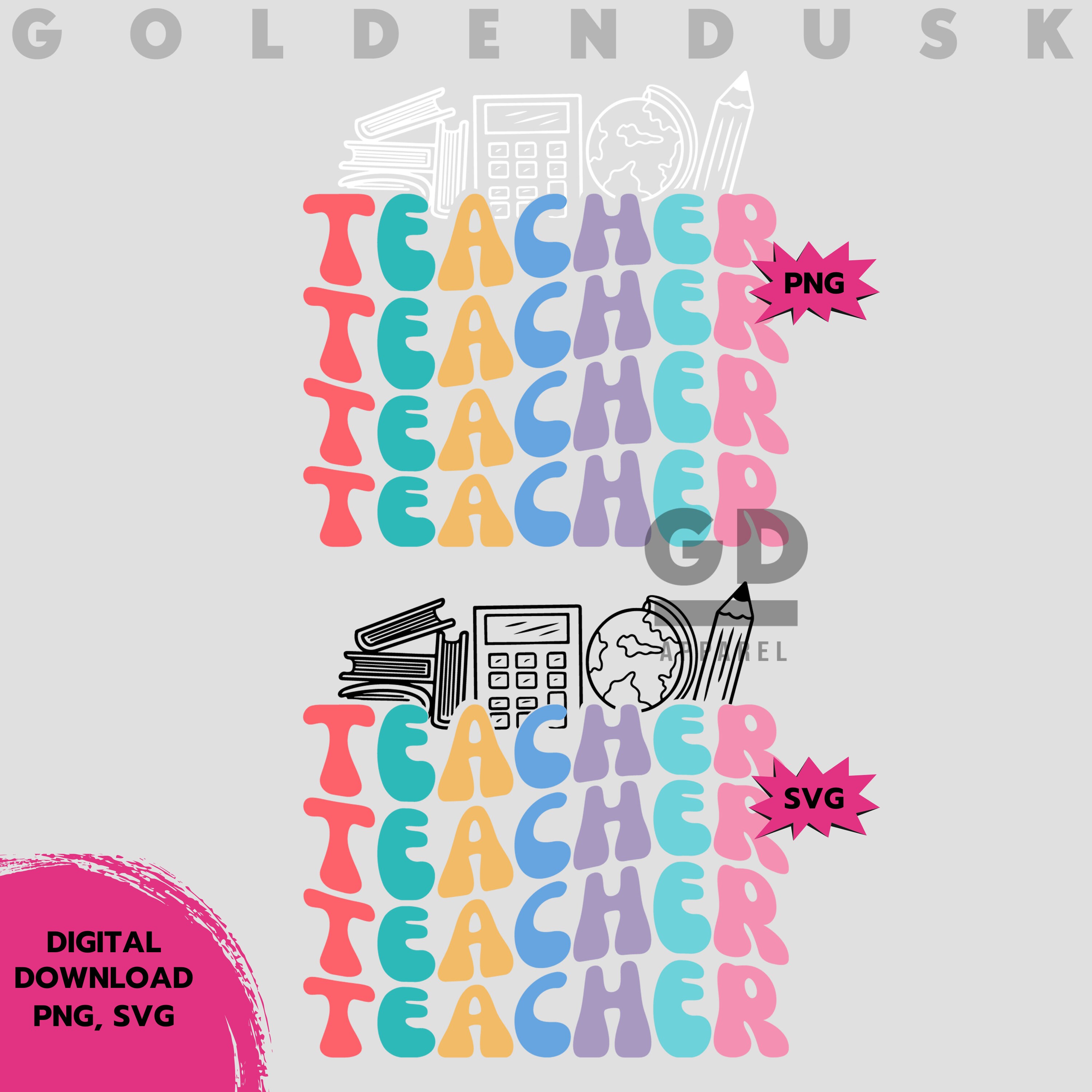 Retro Teacher Png Back to School Png, Retro School Png, Back to School ...