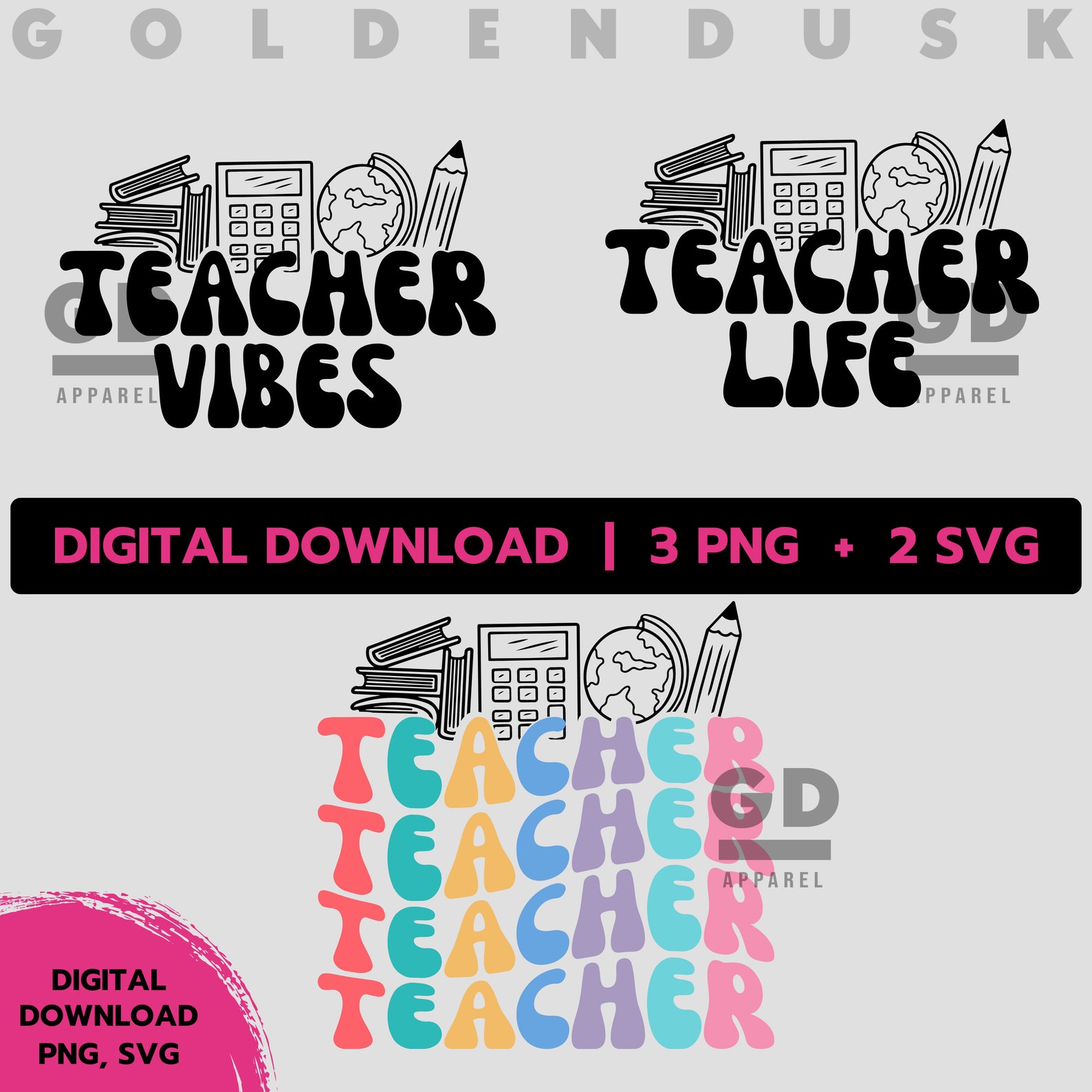 Retro Teacher Png Bundle Back to School Png Retro School - Etsy