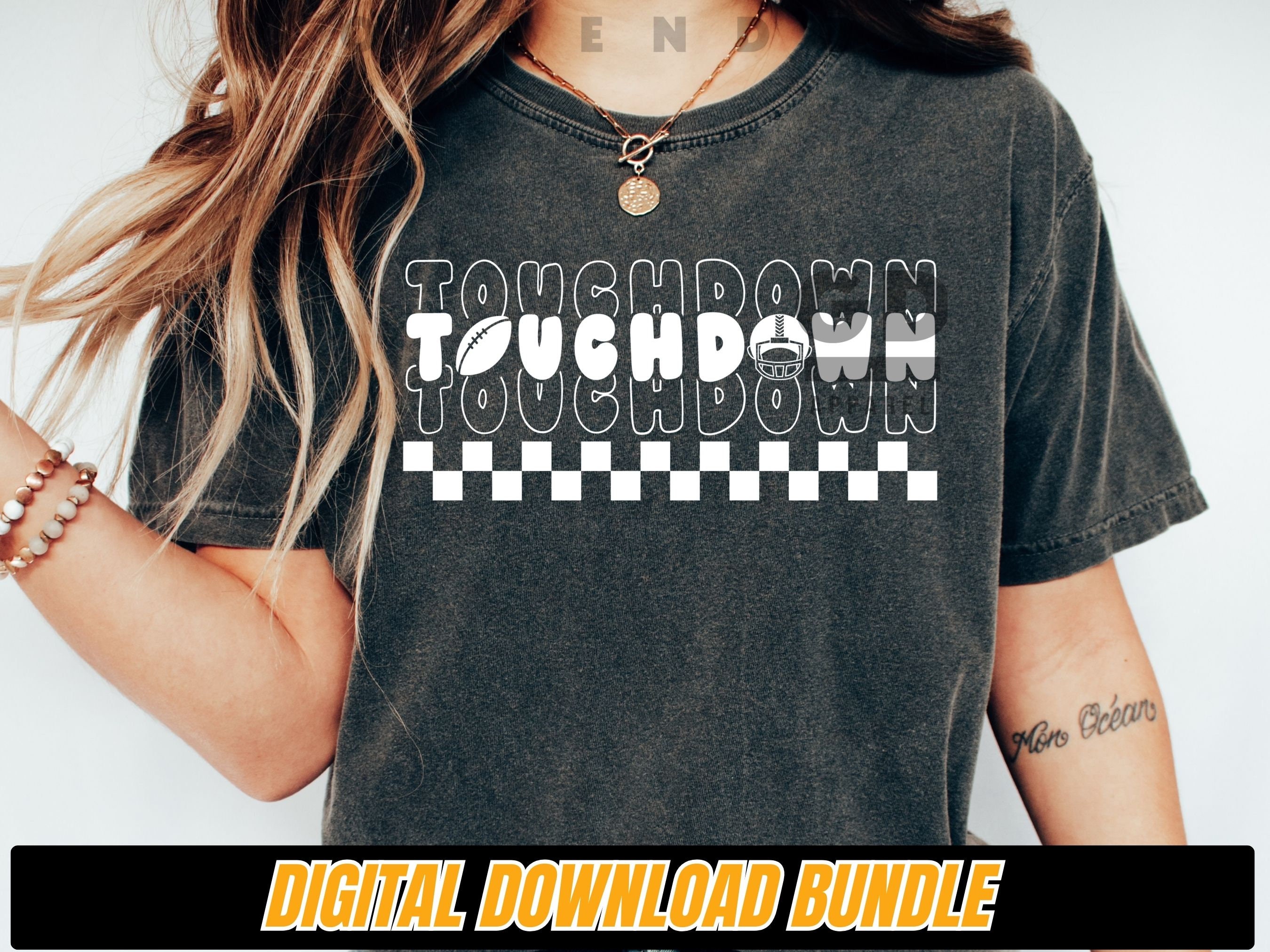 Retro Football Png Bundle, Football Svg Bundle, Touchdown Png ...