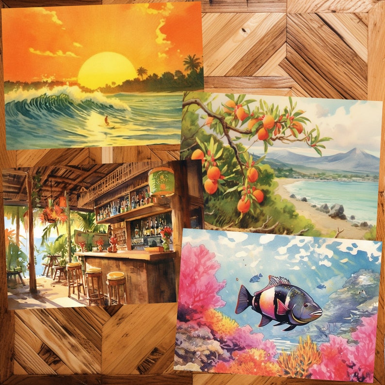 Vintage Hawaiian Postcards, Hawaii Postcards, Tropical Postcards ...