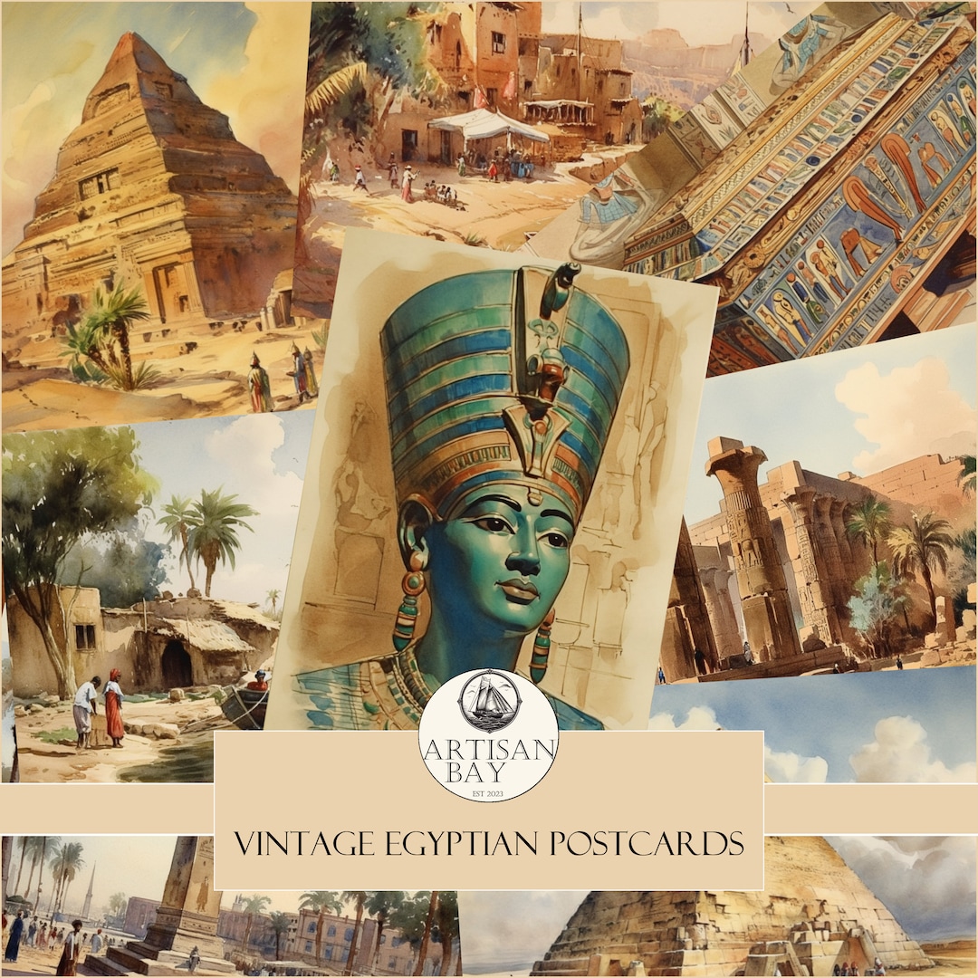Vintage Egyptian Postcards, Egyptian Postcards, Postcards, Printable ...