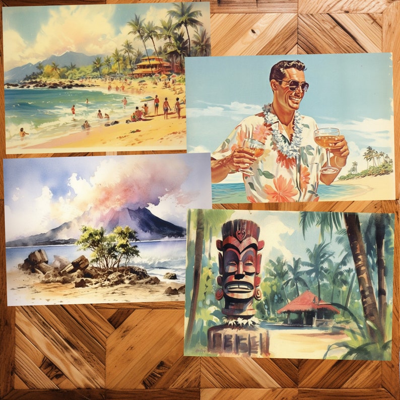 Vintage Hawaiian Postcards, Hawaii Postcards, Tropical Postcards ...