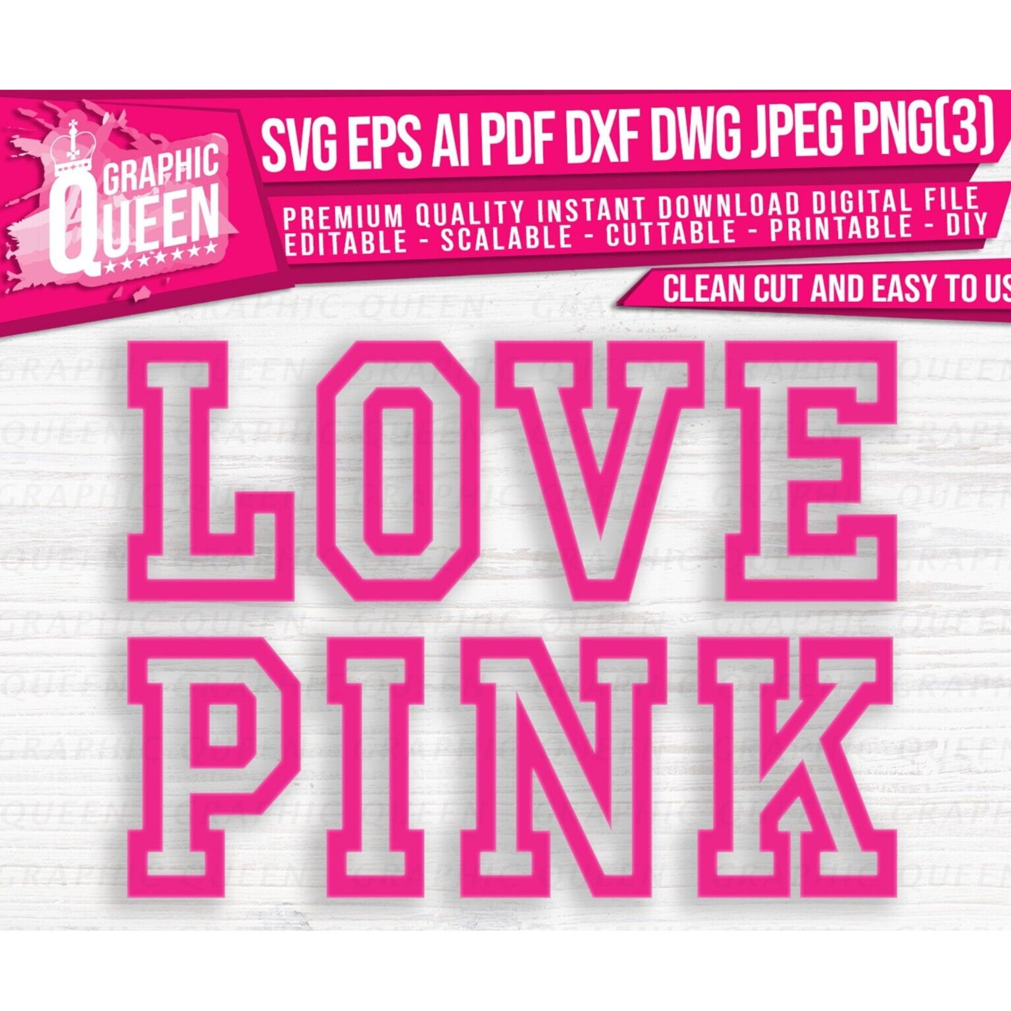 Love Pink Logo Digital File SVG Script Victoria Secret - Etsy