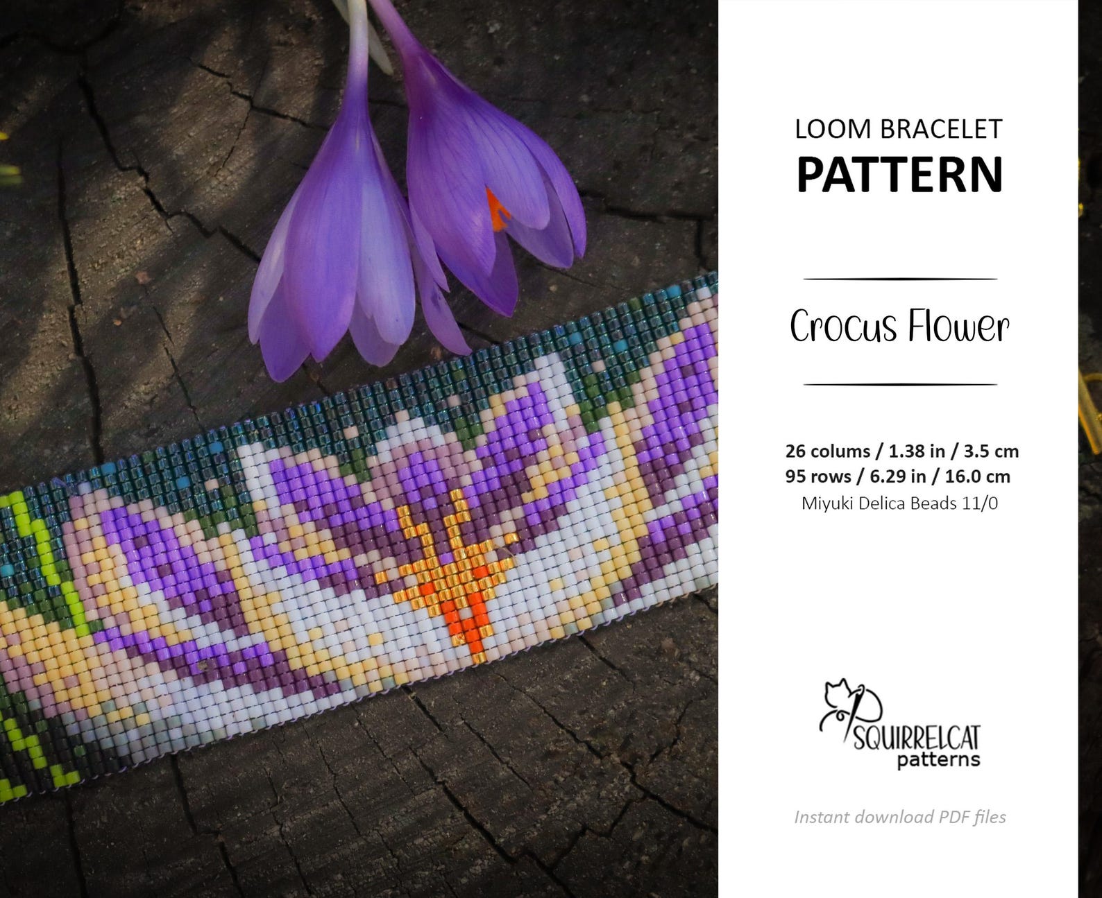 Crocus Flower Loom Bead Bracelet Pattern (PDF Pattern) - Etsy
