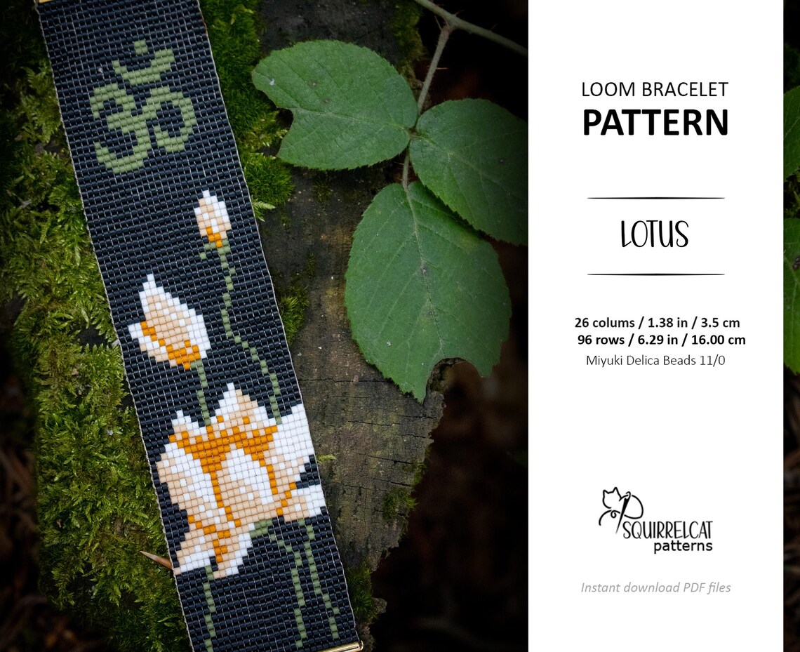 Lotus Flower, Om Symbol Loom Bead Bracelet Pattern, Loom Beading ...