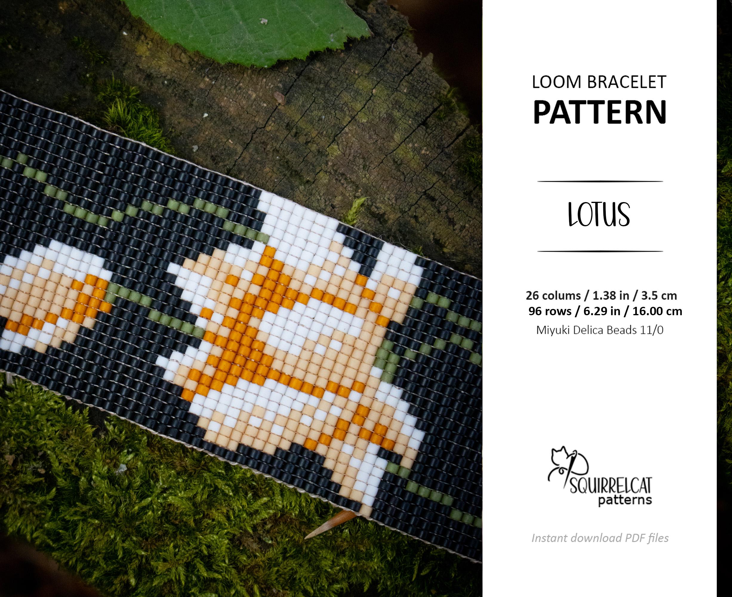 Lotus Flower, Om Symbol Loom Bead Bracelet Pattern, Loom Beading ...