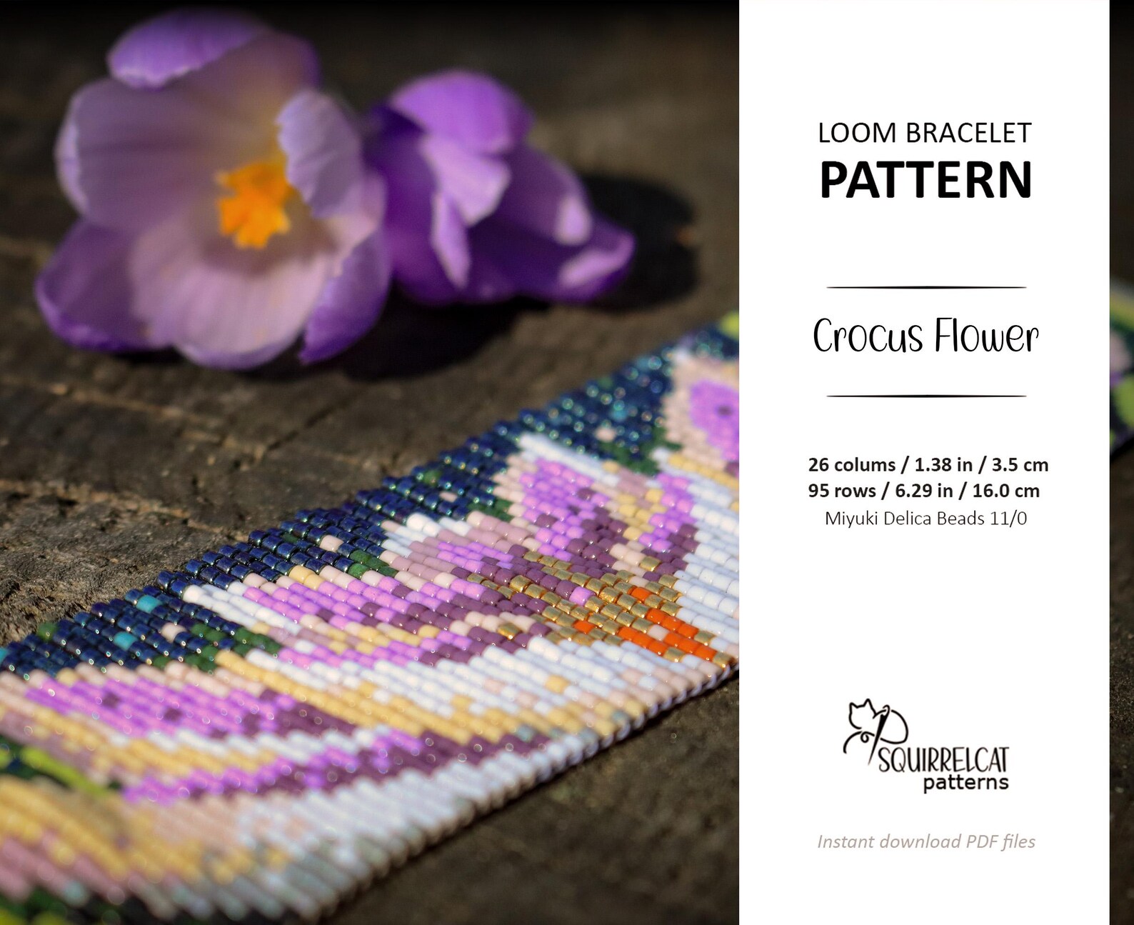 Crocus Flower Loom Bead Bracelet Pattern (PDF Pattern) - Etsy