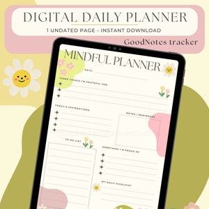 Mindful Digital Daily Planner, Printable Daily Planner, Digital Planner ...