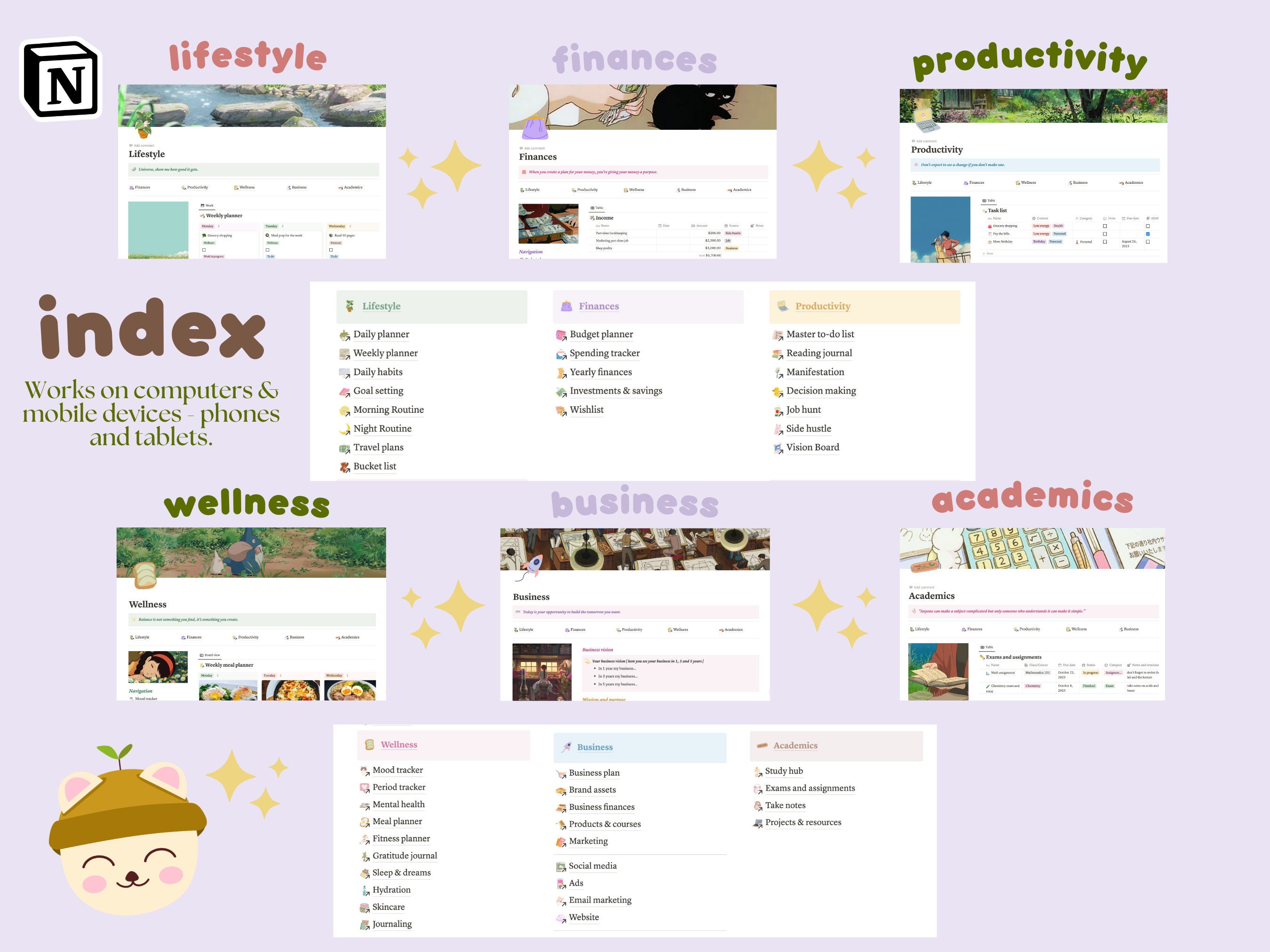 All in One Notion Template | Aesthetic Ultimate Life Planner | Cute ...
