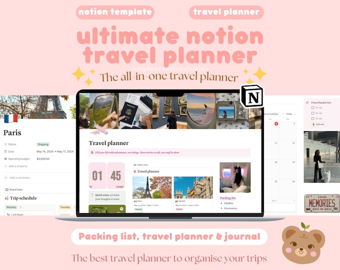 The Adventure Book | Notion Ultimate Travel Planner Dashboard | A ...