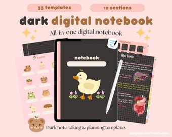 Pink Digital Notebook | Cute Digital Notebook | Notetaking Templates ...