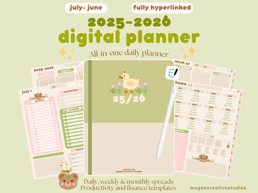 2025-2026 Digital Planner | Goodnotes Mid Year Planner | Daily iPad ...