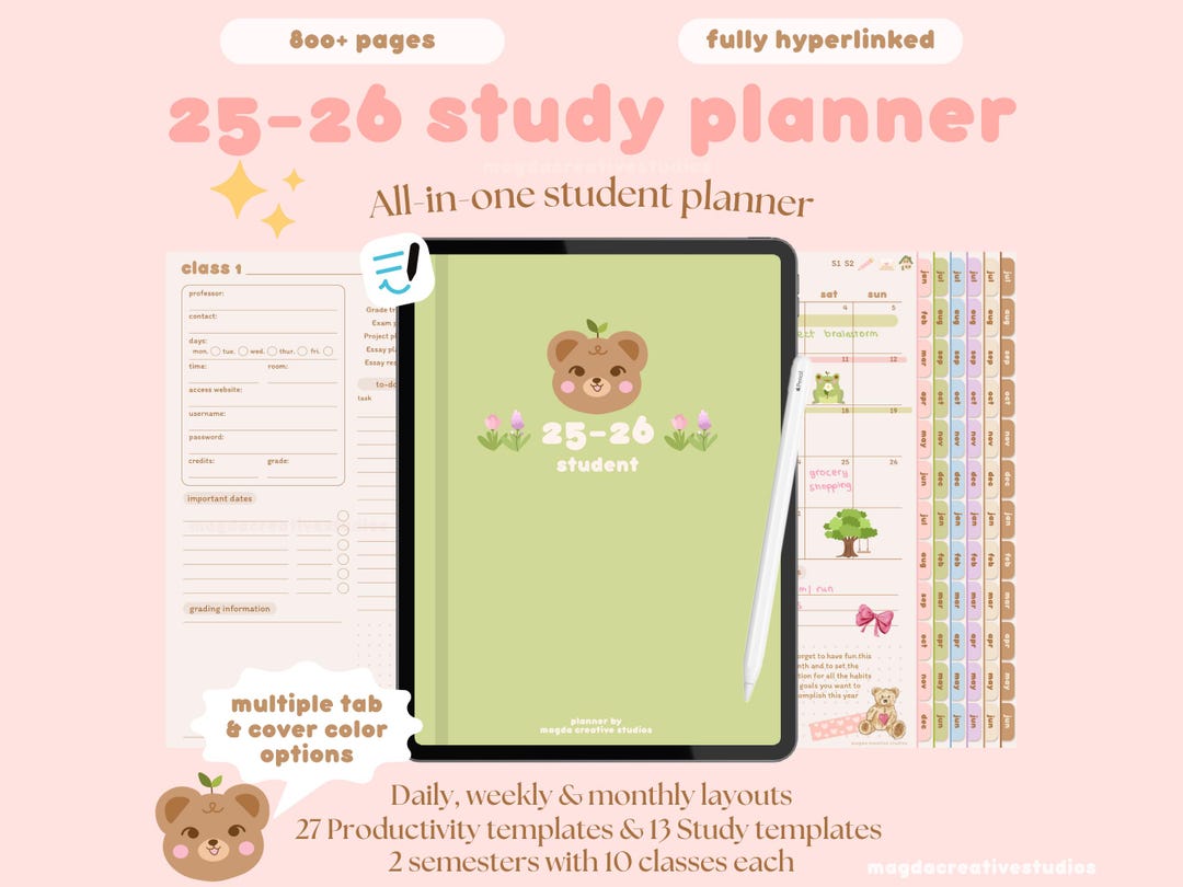 2025-2026 Mid Year Student Planner | Academic Planner | College Planner ...