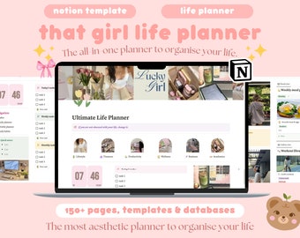 All in One Notion Template Aesthetic Ultimate Life Planner Cute Notion ...