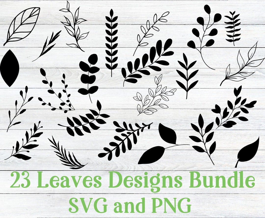 Leaves SVG Bundle, Botanical PNG, Branch SVG, Greenery Png, Square ...
