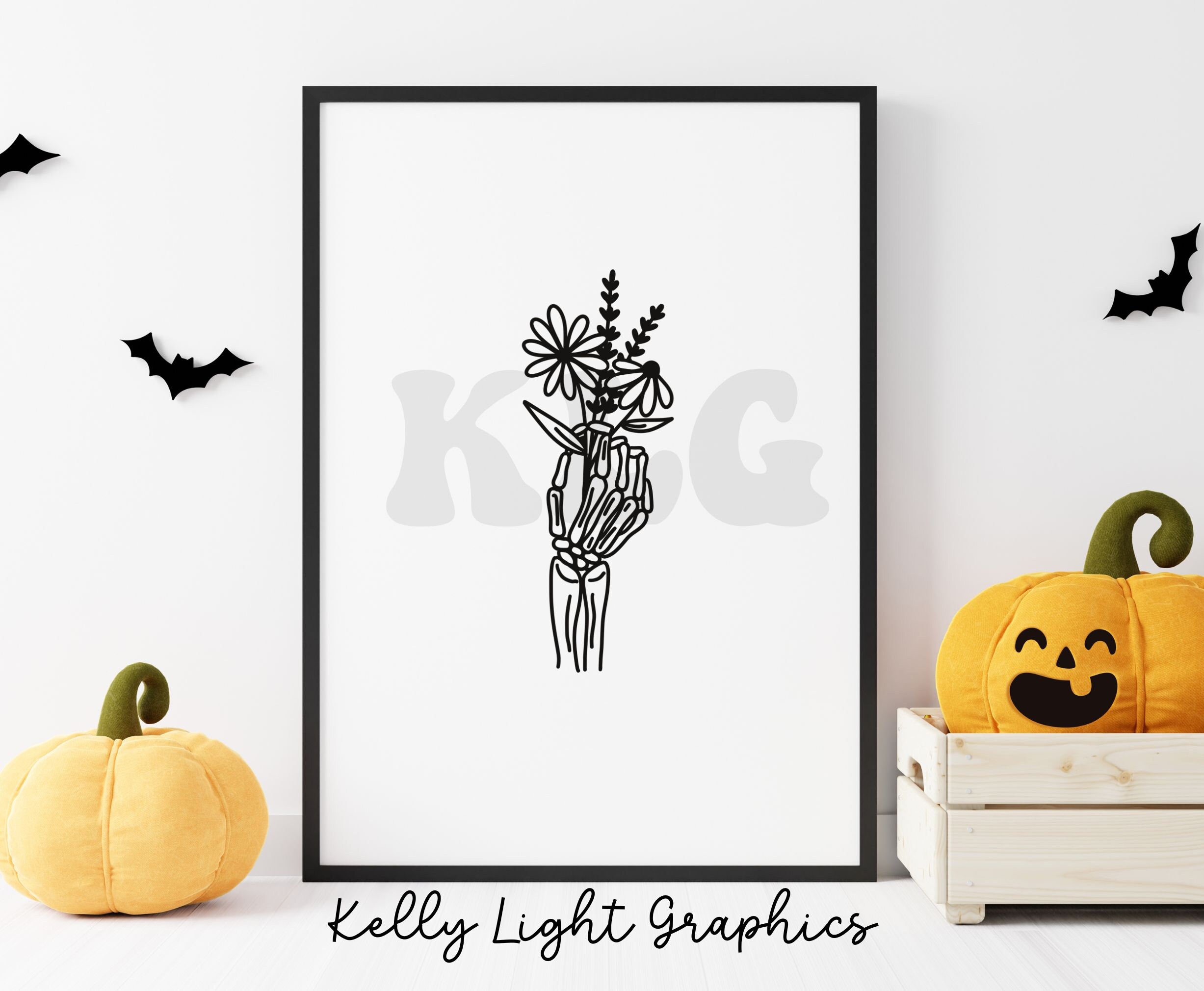 Skeleton Hand Flower Bouquet Svg, Skeleton Svg, Skeleton Graphic ...