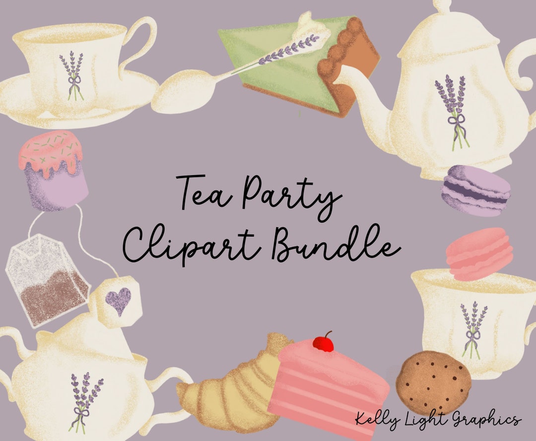 Tea Party Clipart PNG and SVG Bundle, Tea Time Clipart Graphics, Tea ...