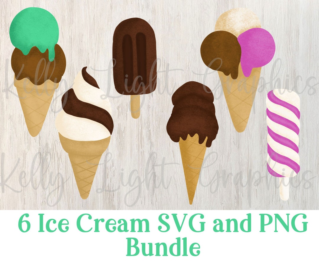 Paquete SVG y PNG de imágenes prediseñadas de helado, gráficos pop ...