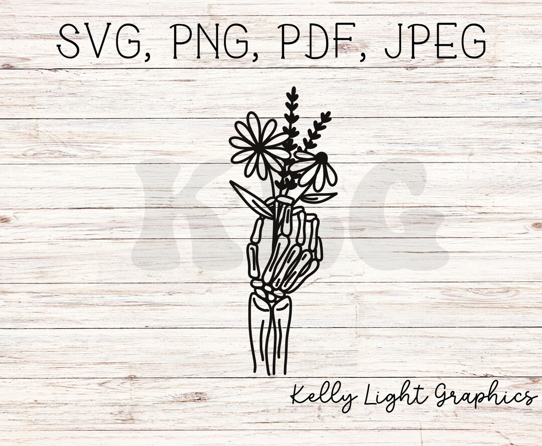 Skeleton Hand Flower Bouquet Svg, Skeleton Svg, Skeleton Graphic ...