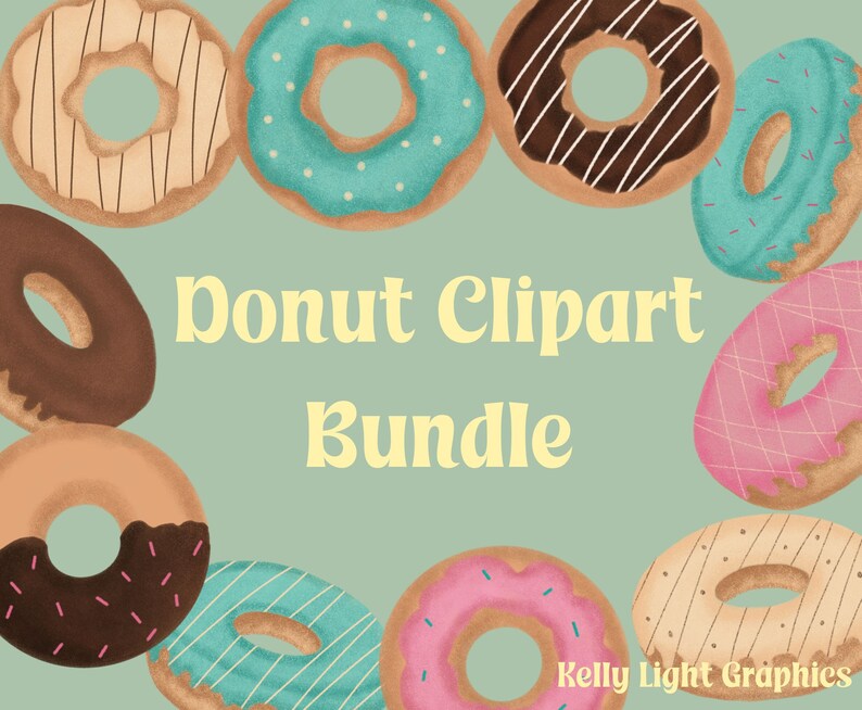 Donut Clipart PNG and SVG Bundle Doughnut Graphics Bakery - Etsy