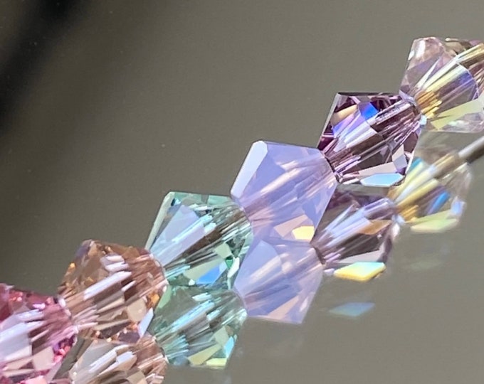 Swarovski Crystal Beads - Rainbow Sherbet Mix - 4mm & 6mm Crystal Beads ...