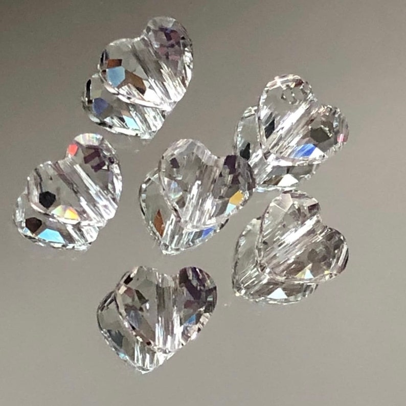 Swarovski Crystals - Clear Crystal Heart, Choice of 8mm or 12mm Heart ...