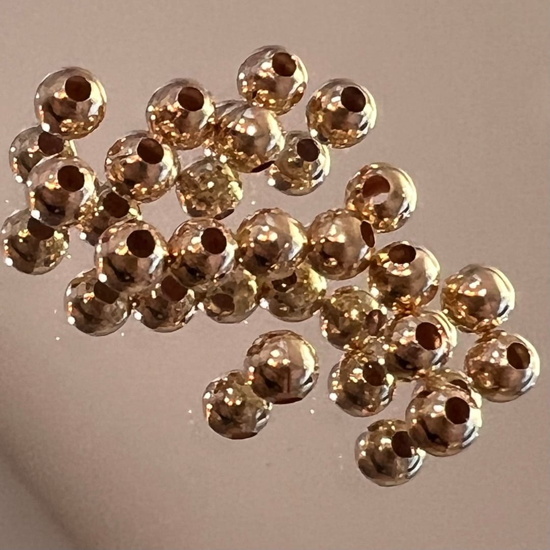 GOLD BEADS 14k Gold Filled - NEW! - Choice 3 or 4mm Smooth,seamless ...