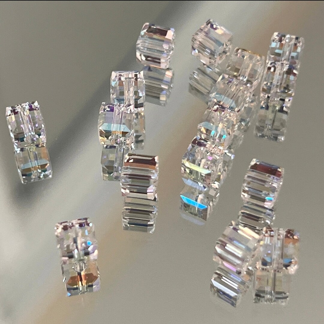 Swarovski Crystal Beads - Choice 4mm or 6mm Crystal Cube Beads ...
