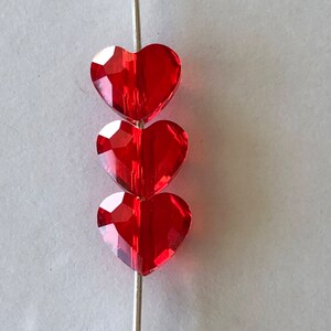 Swarovski Crystal Beads - 8mm Red Heart Crystal Beads - Lt. Siam Love ...