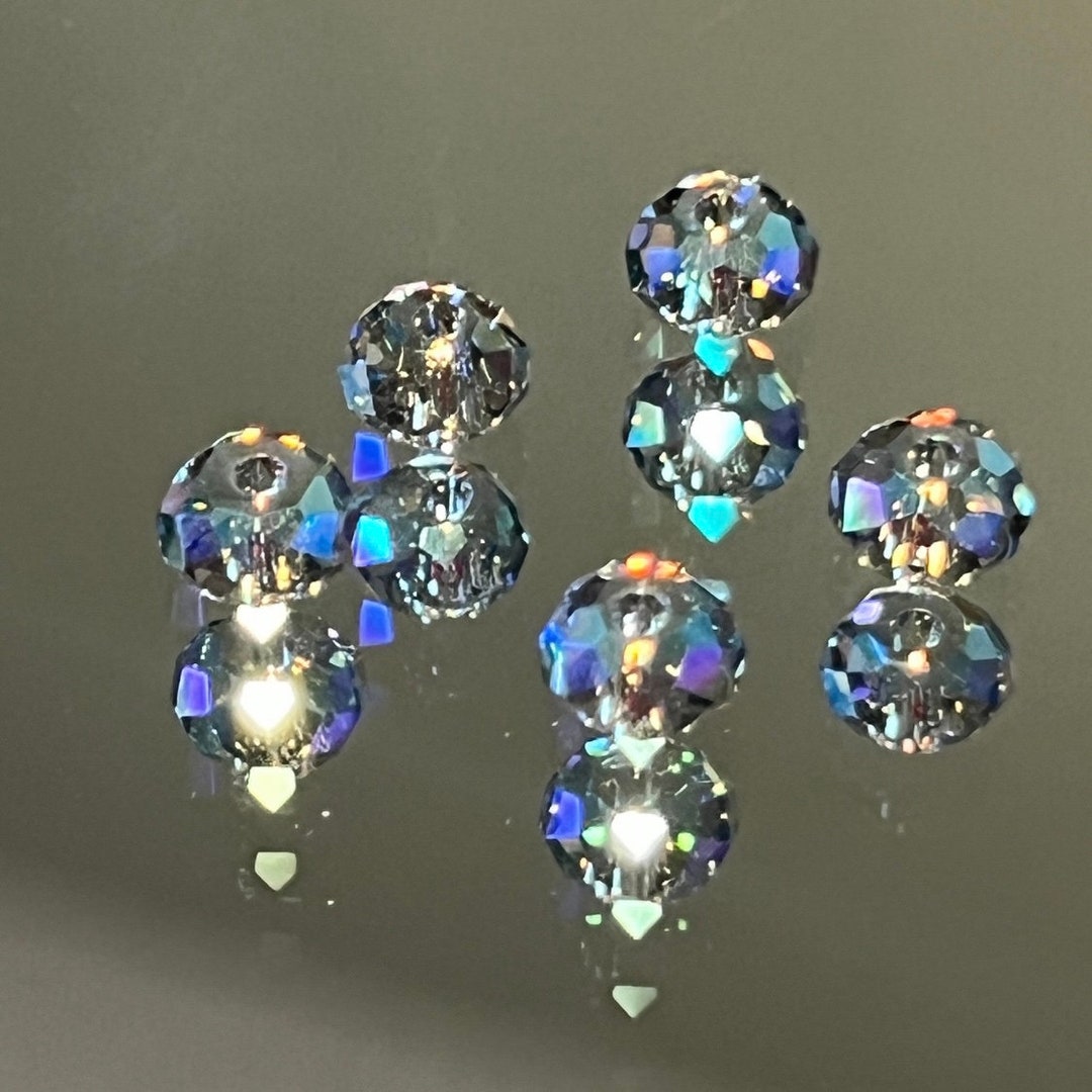 Swarovski Crystal Beads - Rondelle Crystal Beads - Black Diamond ...