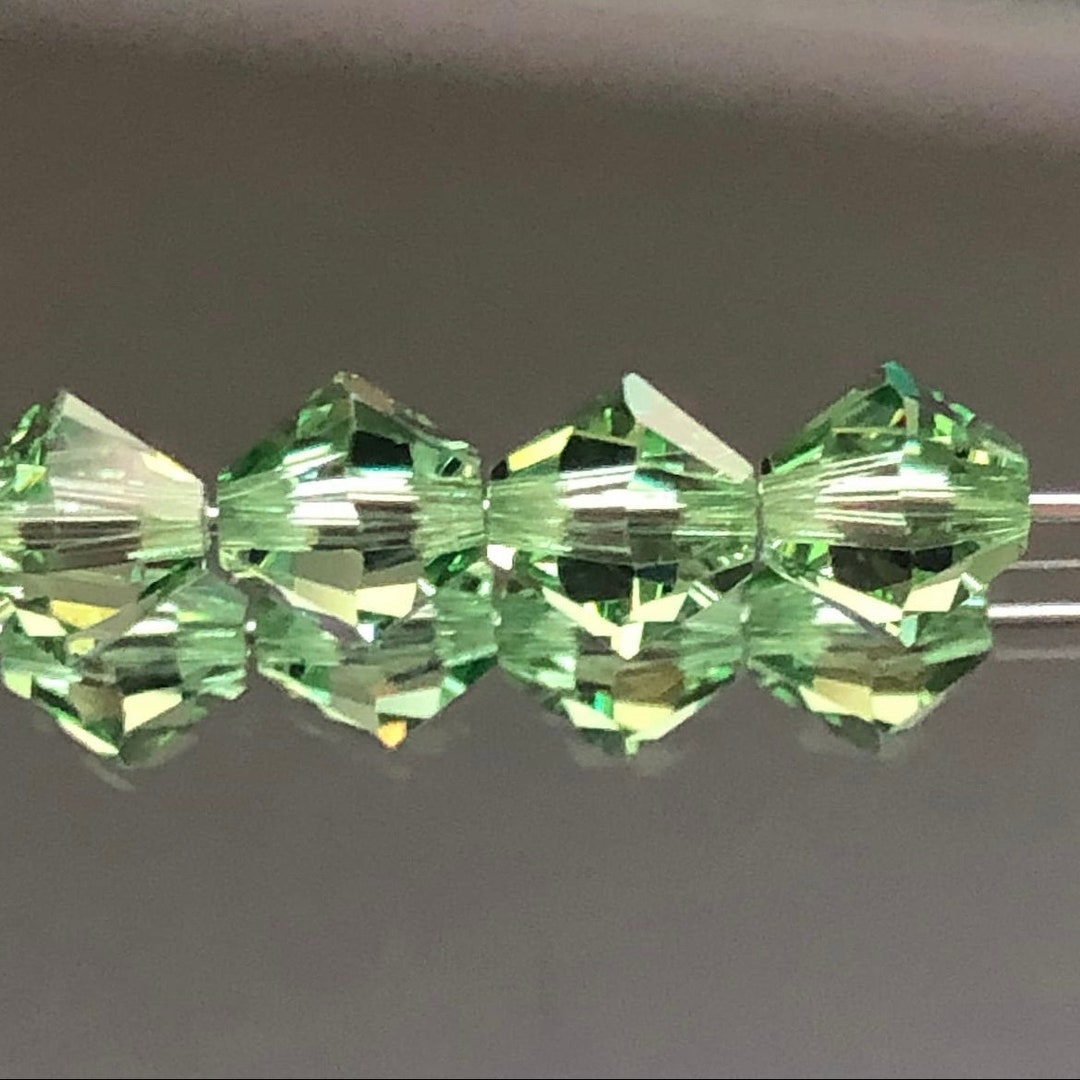 Swarovski Crystal Beads - Choice of 3, 4 or 6mm Peridot Bicone Beads ...