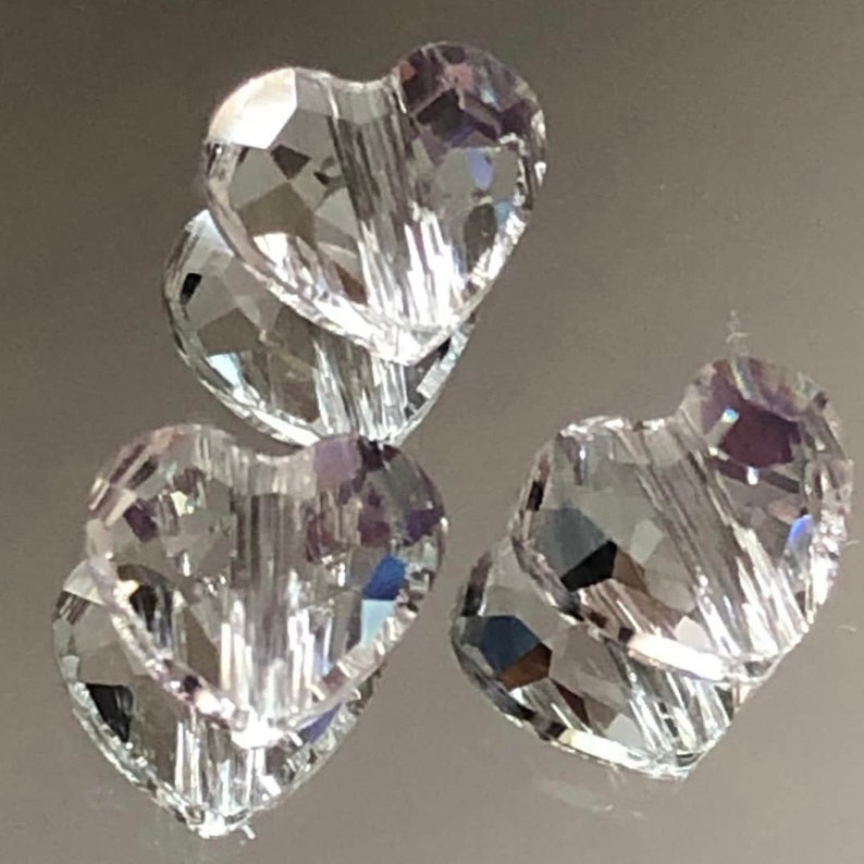 Swarovski Crystals - Clear Crystal Heart, Choice of 8mm or 12mm Heart ...