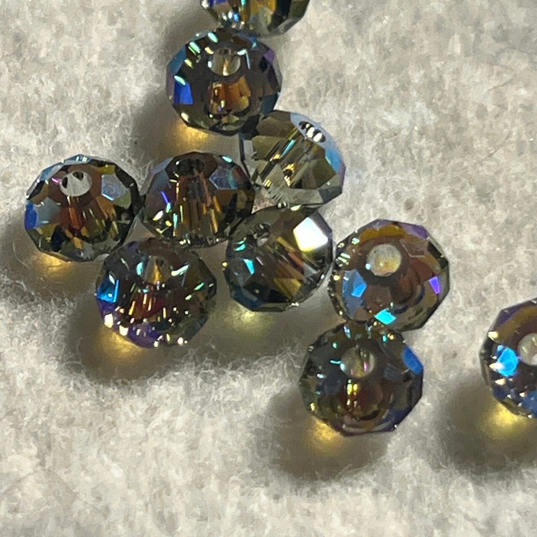 Swarovski Crystal Beads - Rondelle Crystal Beads - Black Diamond ...