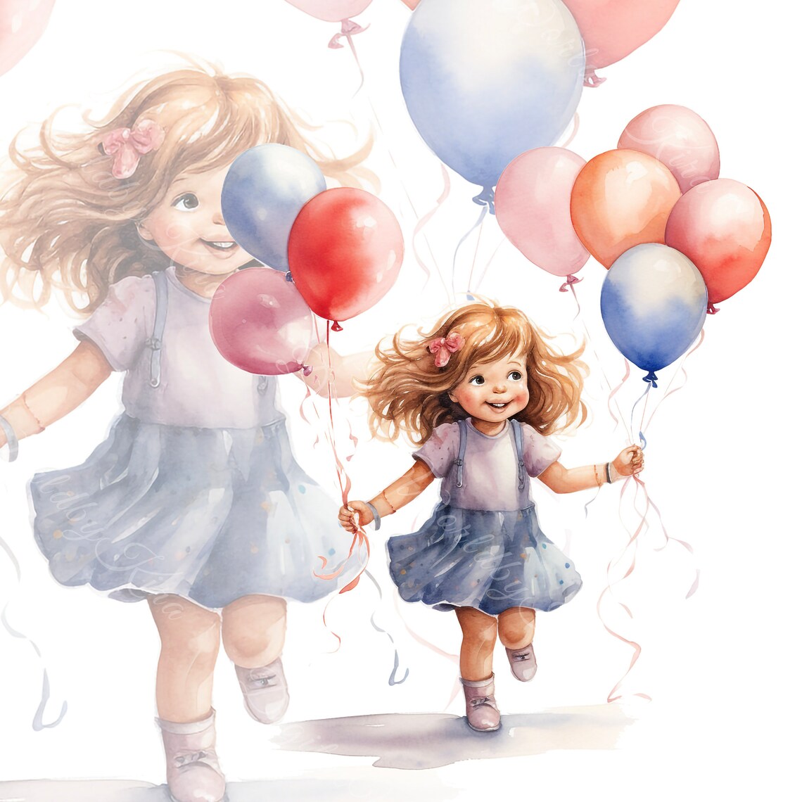 Watercolor Girl Summer Clipart Summer Kids Clipart - Etsy