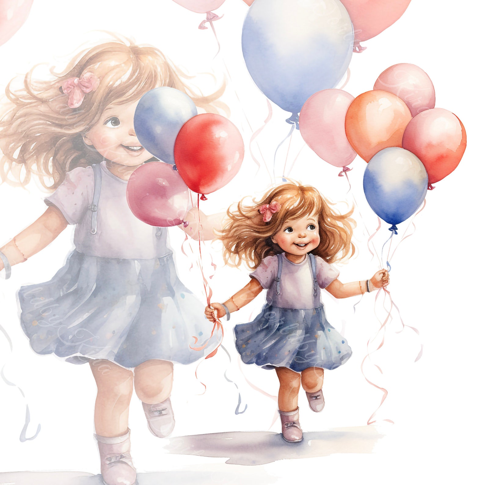 Watercolor Girl Summer Clipart Summer Kids Clipart - Etsy