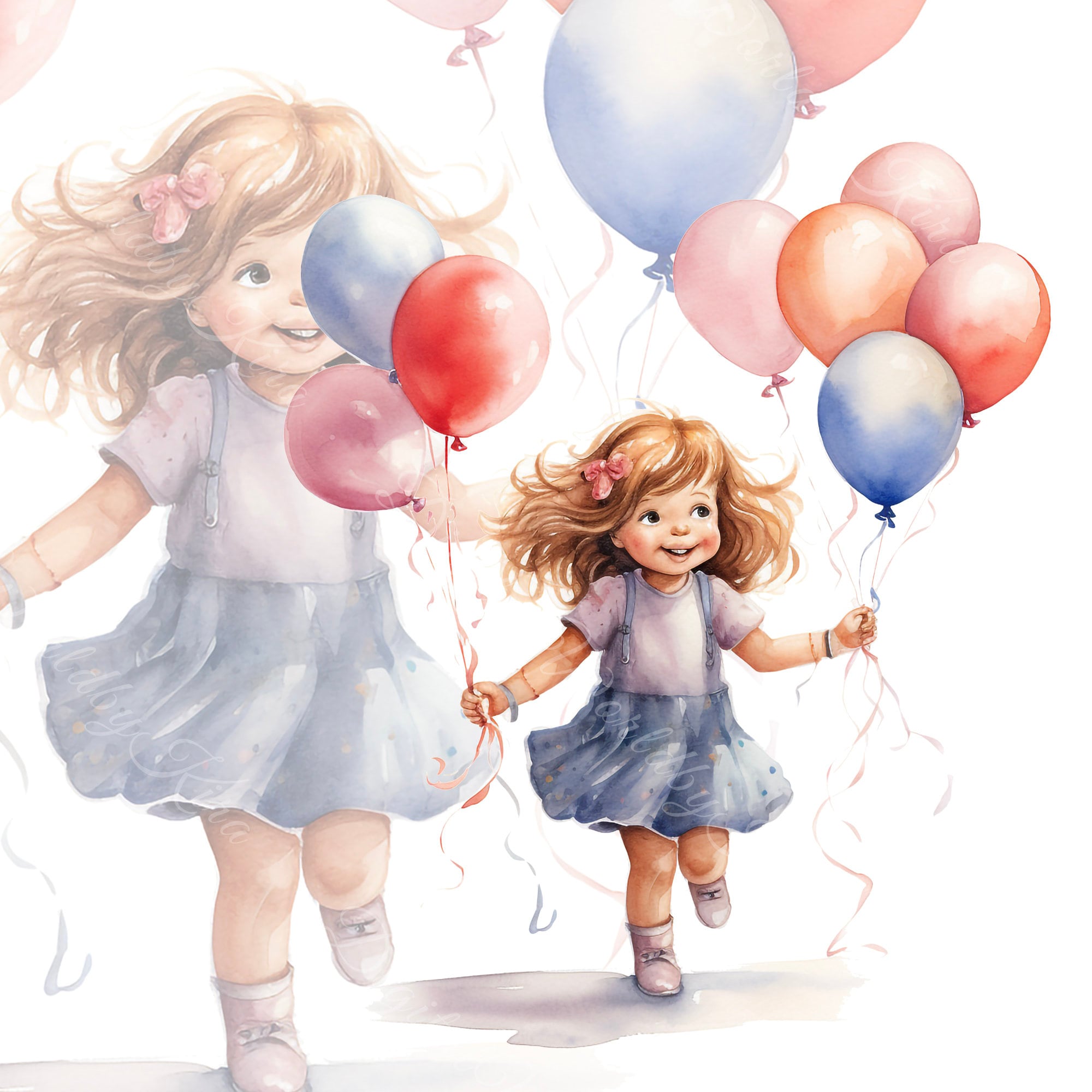 Watercolor Girl Summer Clipart Summer Kids Clipart - Etsy