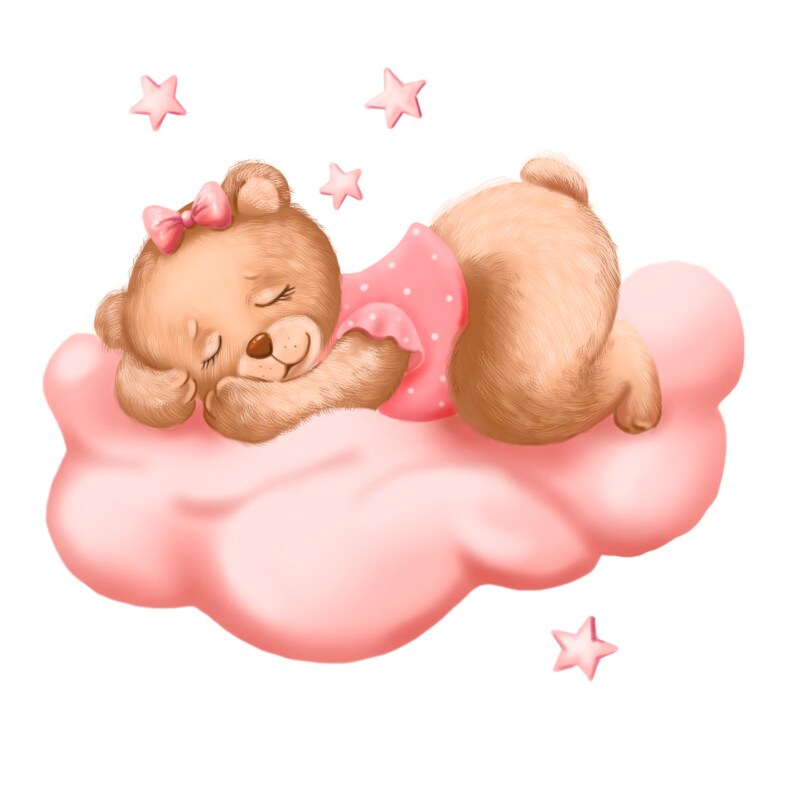 Teddy Bear Baby Shower Art for Girl, Png, Baby Shower Neutral, Baby ...