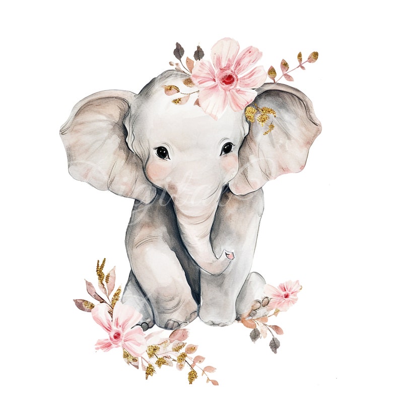 Watercolor Animal, Nursery Animal, Baby Elephant, Cute Art, Cute Animal ...